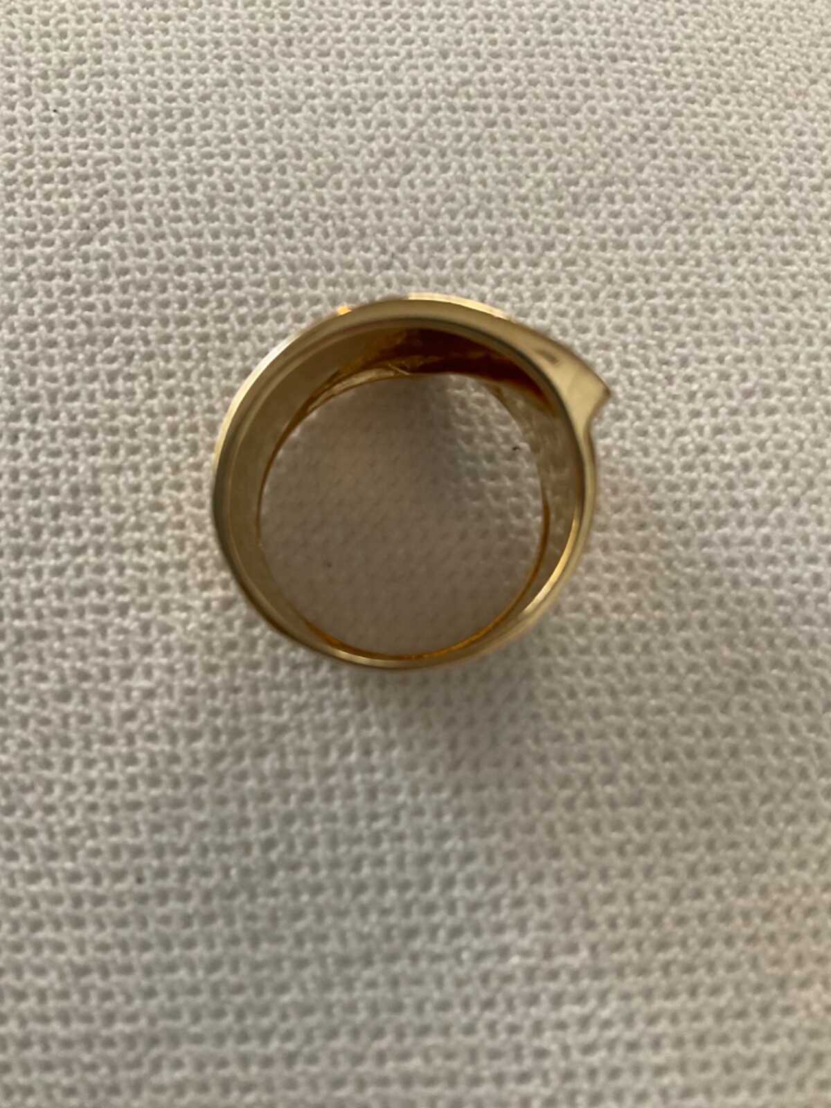 Cigar Band Ring Women 14K Solid Gold Italy 15mm Wide Ribbed Band Size 6 ...