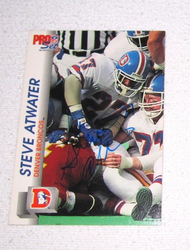 1992 Steve Atwater Pro Set Auto SP Full Autograph JSA Denver Arkansas ...