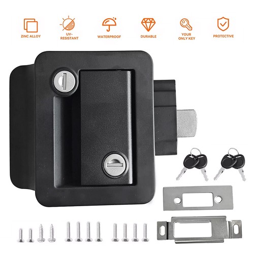 NEW Black RV Paddle Entry Door Lock Latch Handle Knob Deadbolt Camper ...