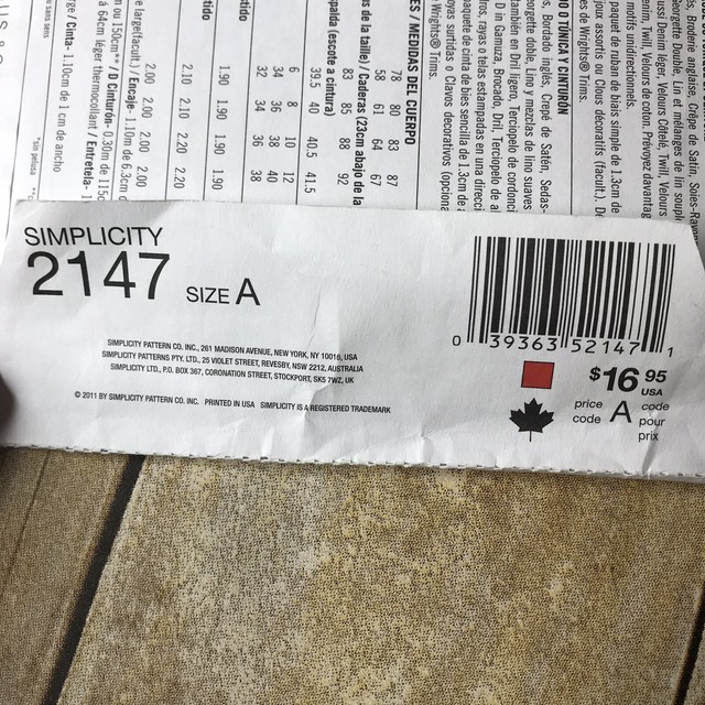 Simplicity Sewing Pattern 2147 Learn to Sew Dress Tunic for sale online ...