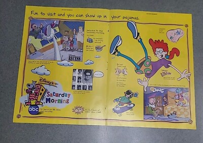 Disney Saturday Morning Recess Pepper Ann Doug Print Ad 1998 16x11 Wall ...