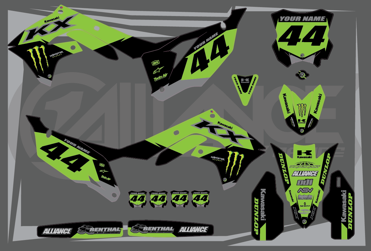 2019 2020 2021 22 KAWASAKI KXF 450 GRAPHICS KIT KX450F KX F 450F SX ...