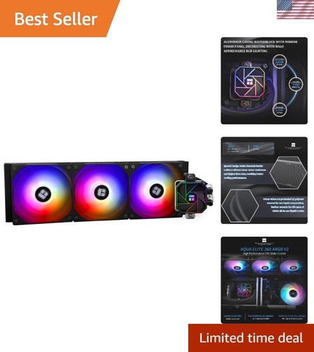 Ultimate AIO Water Cooling Cooler with ARGB Fans for Gamers and PC ...