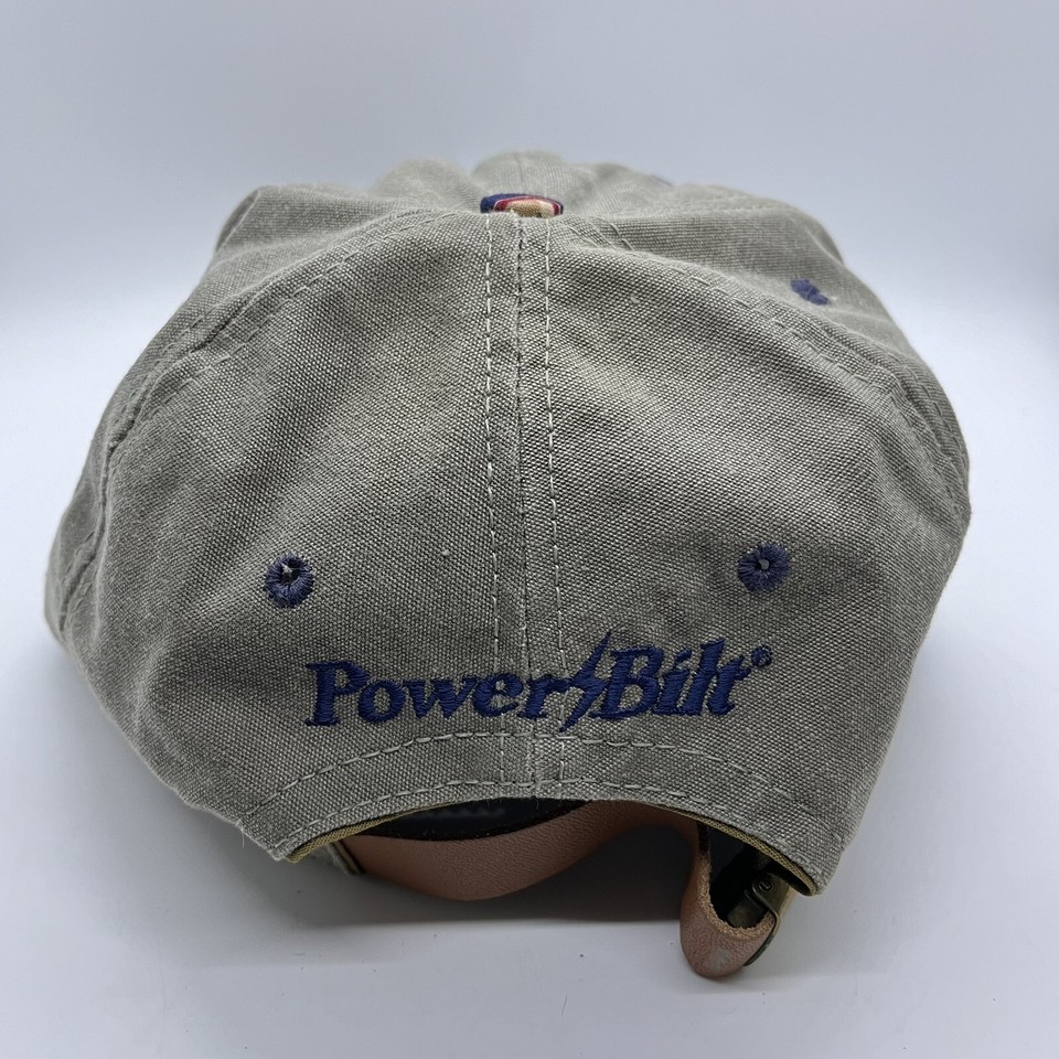 Vintage Rare PowerBilt Golf Hat Dad Cap Leather Strap Made In USA | eBay