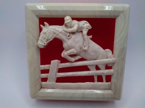 Mid Century Equestrian Horse Plastic Jewelry Trinket Box, Hickok Made ...