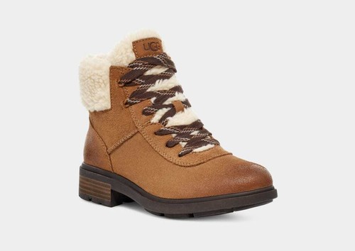 UGG Women's Harrison Cozy Lace Winter Boots Chestnut/Brown - Grade B | eBay