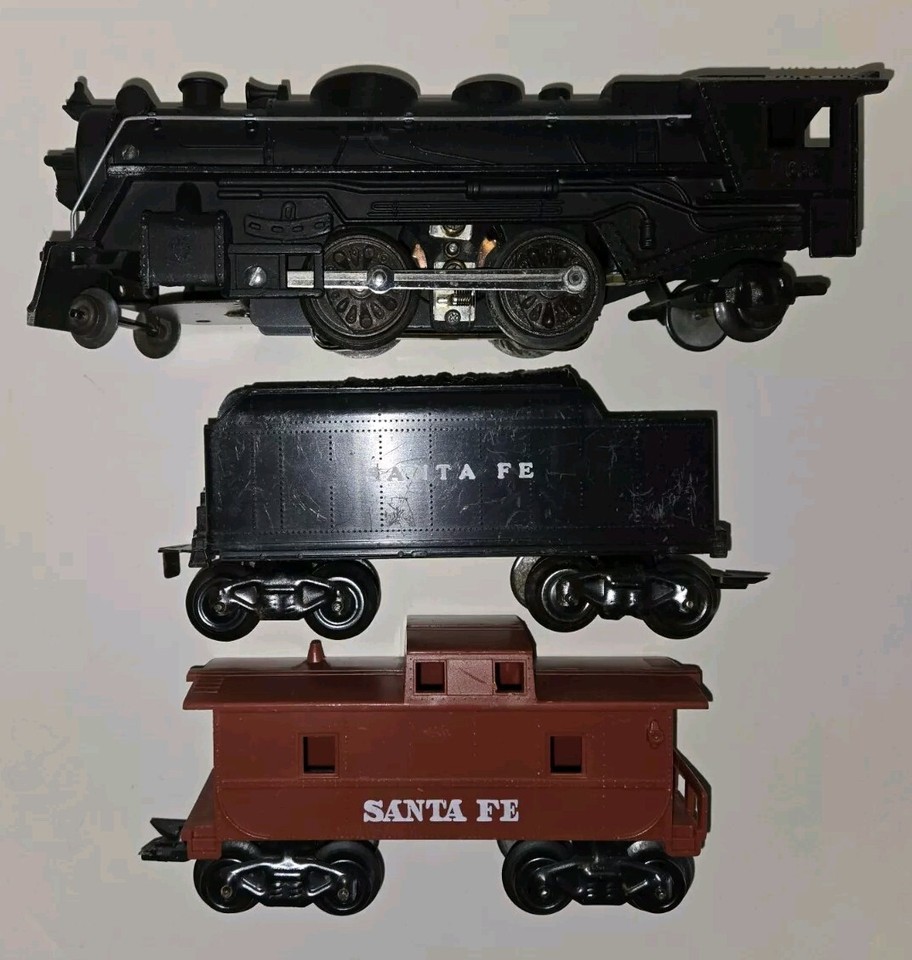 Marx 666 Diecast Steam Locomotive w/ Santa Fe Tender & Caboose Type G ...
