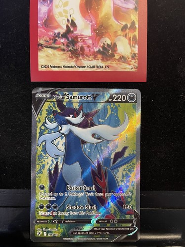 Hisuian Samurott V 176/189 Astral Radiance Full Art Rare Pokemon Card ...