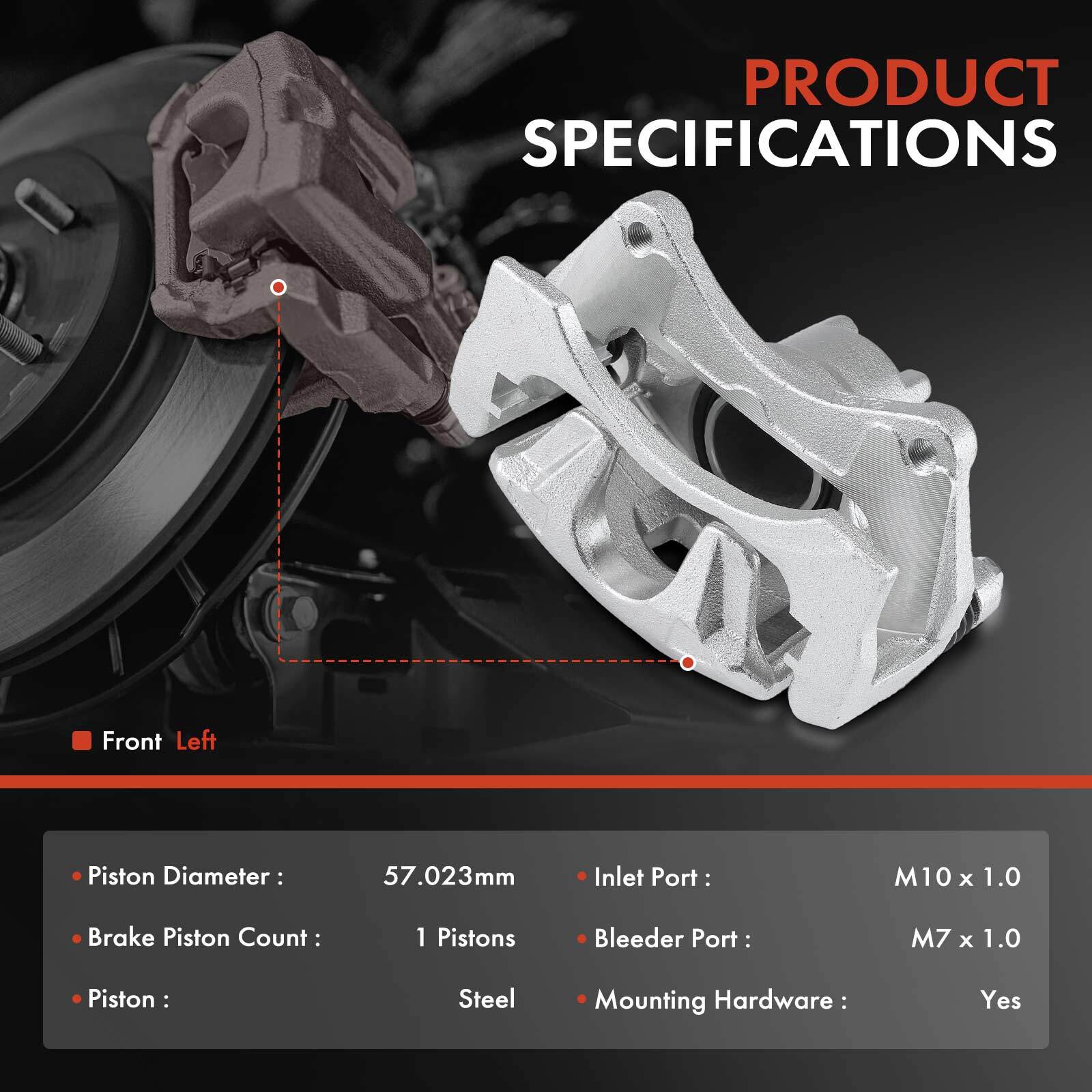 Front Driver Side Brake Caliper w/ Bracket for Mitsubishi Outlander 17 ...
