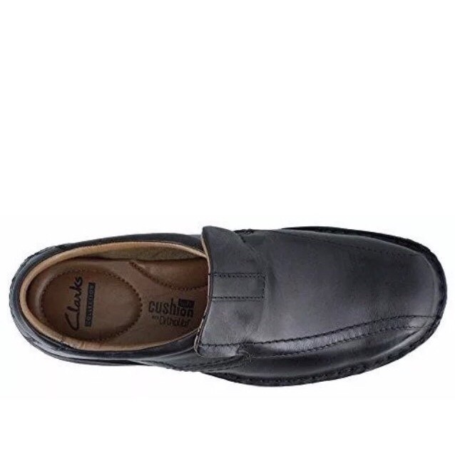 Clarks Mens Escalade Step Slip-on Loafer- Black Leather 8.5 DM US | eBay