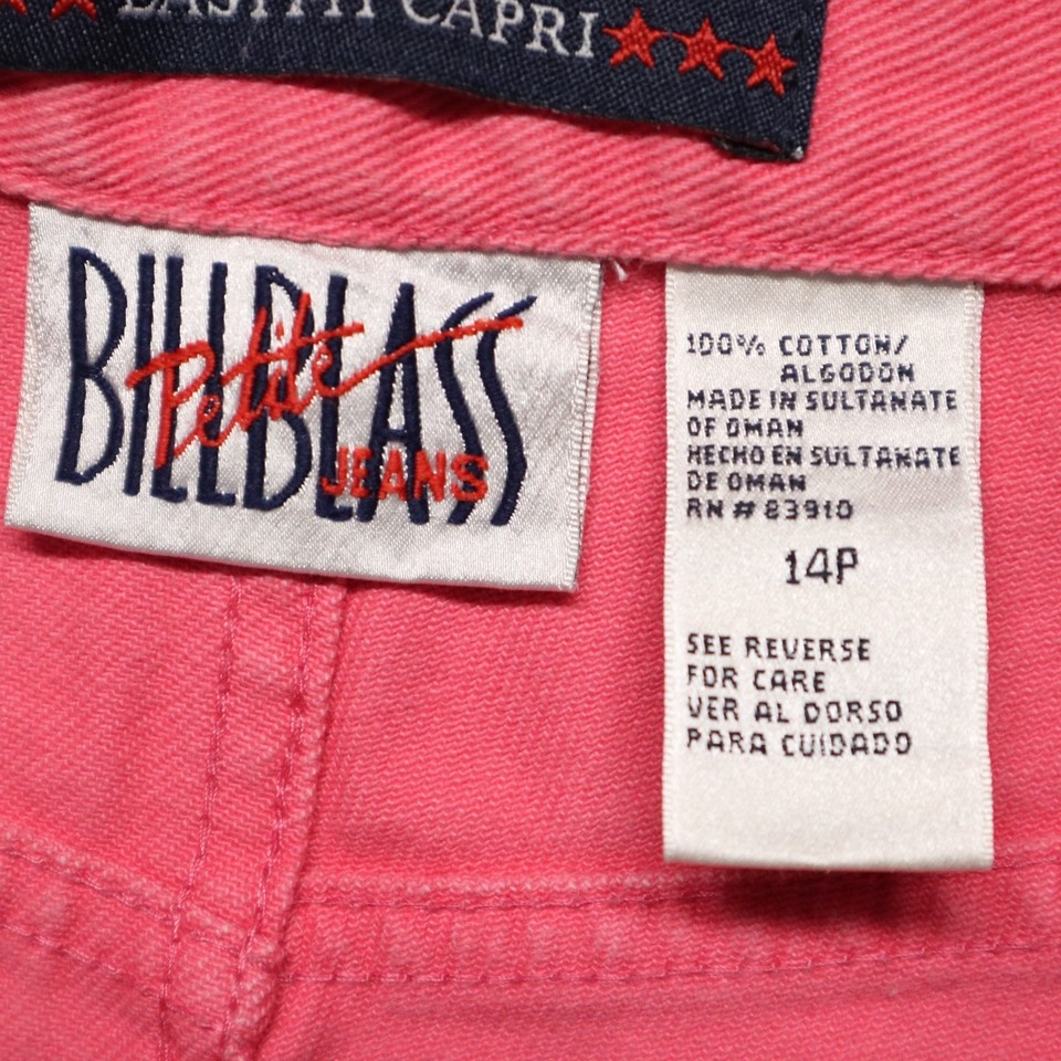 BILL BLASS womens CAPRI pants, s 14 P, pink, 100% cotton | eBay