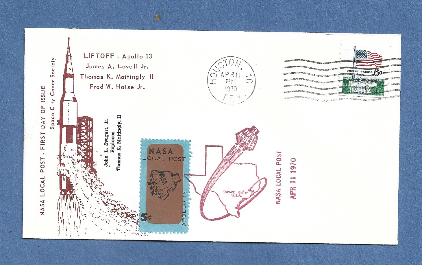 APOLLO 13 LIFT-OFF APR 11,1970 HOU NASA LOCAL POST SPACE COVER NASA | eBay