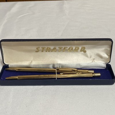 VTG. STRATFORD Gold Tone Pen & Pencil Set | eBay
