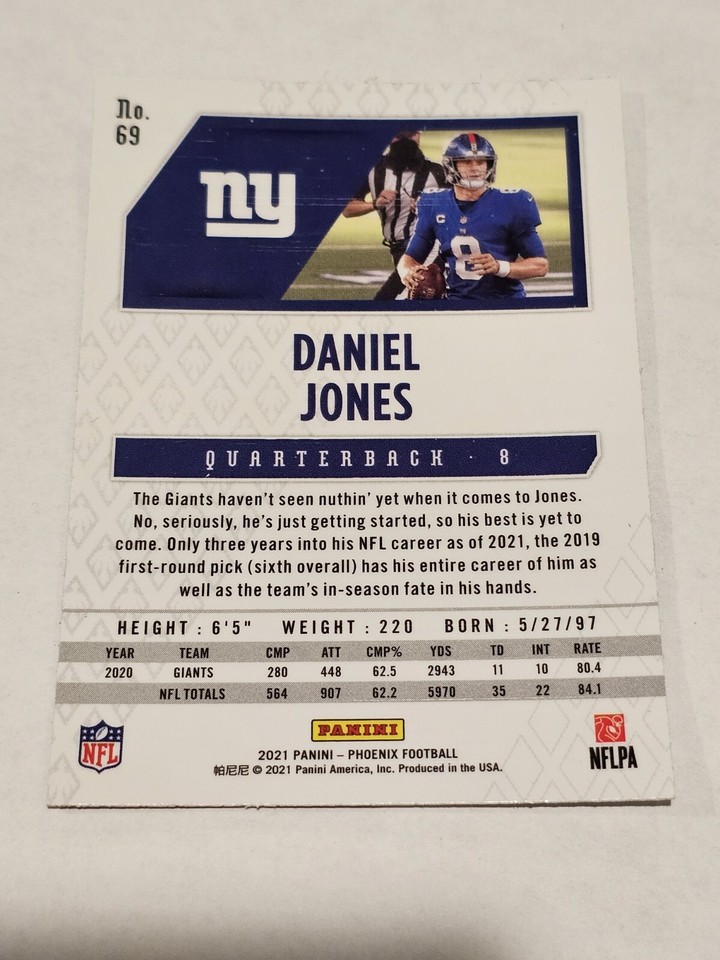 2021 Panini Phoenix Fire Burst Daniel Jones #69 Giants | eBay