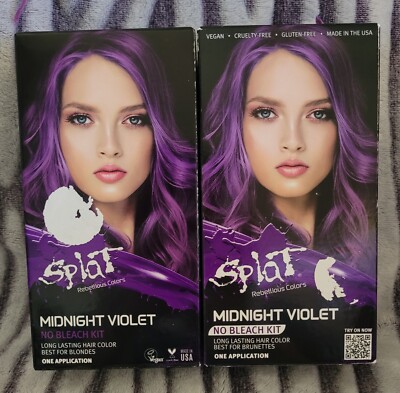Lot of 2-Splat Purple Midnight Violet Hair Colo Dye NO BLEACH 30 WASH ...