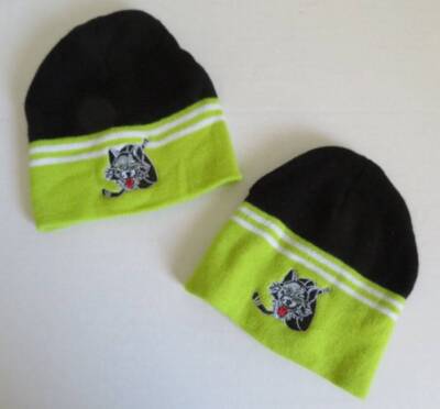 CHICAGO WOLVES Lot of 2 Knit Logo BEANIE Cap Hat Ice Hockey Team AHL ...