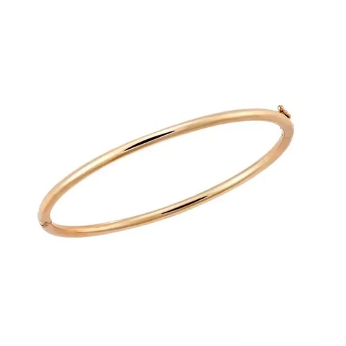 Solid Yellow Gold plated Bangle Bracelet,Simple Gold Bangle Everyday | eBay
