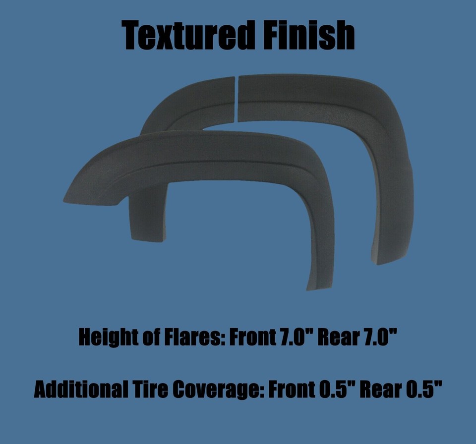 Textured Black OE Style Fender Flares Full Set For 07-14 Chevrolet ...