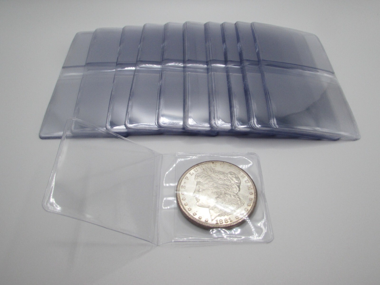 100 Pack 2x2 Coin Flips - PVC-free - Double Pocket Plastic Coin Holders ...