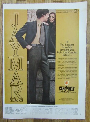 1970 JAYMAR Sansabelt Slacks Young Professional Businessman Magazine Print Ad | eBay