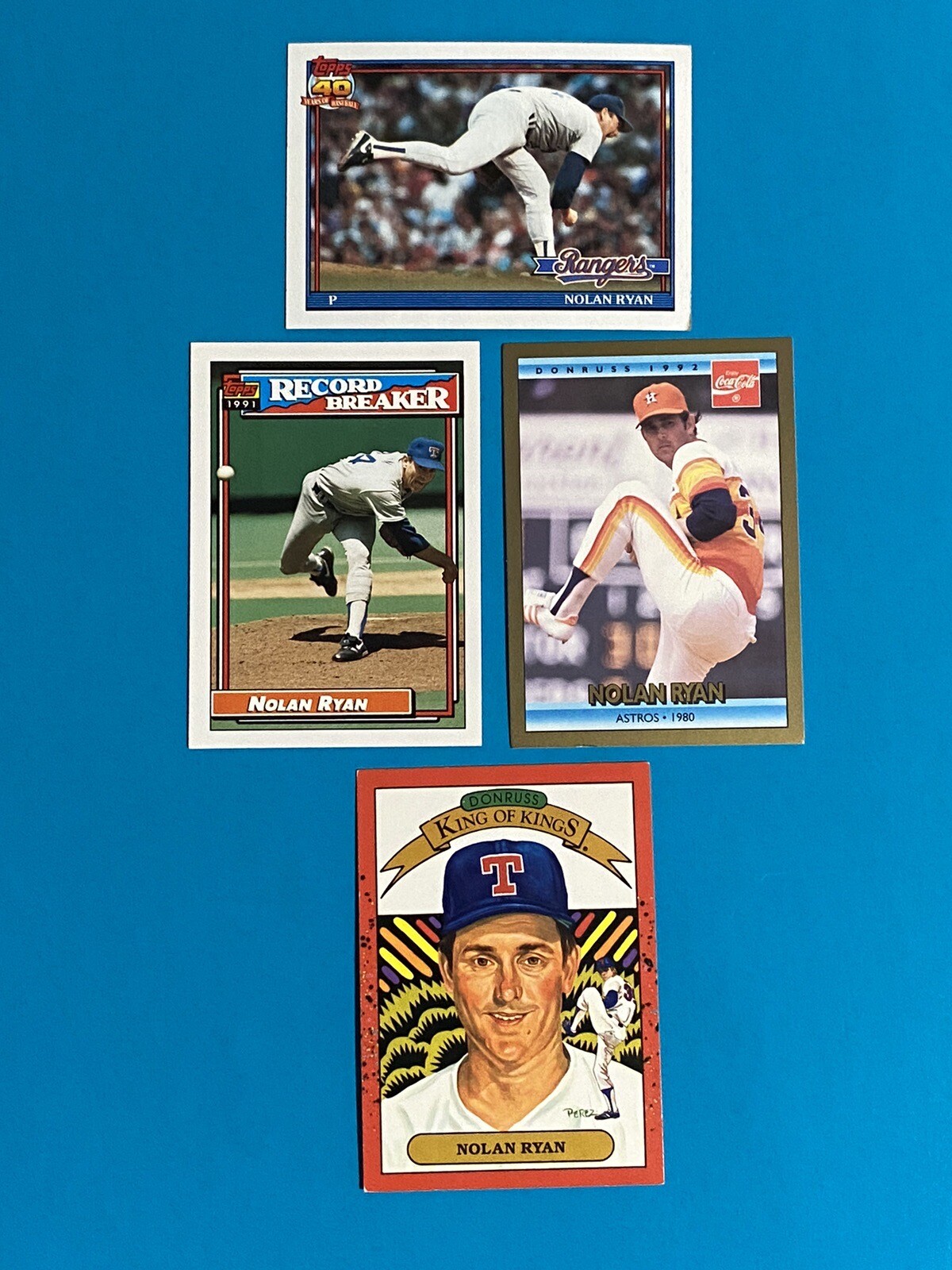 Nolan Ryan Card Lot 1990 Donruss 1991 Topps Base + Insert 1992 Donruss ...