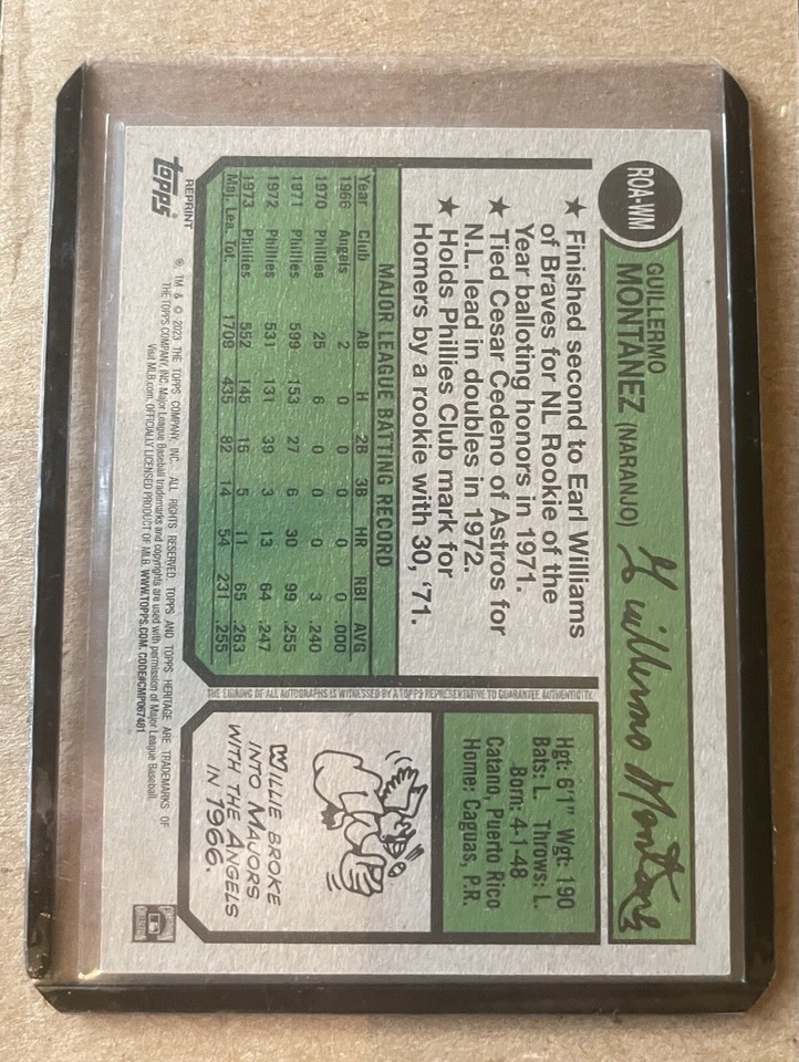 2023 Topps Heritage High Number-Real One Autographs #ROA-WM Willie ...