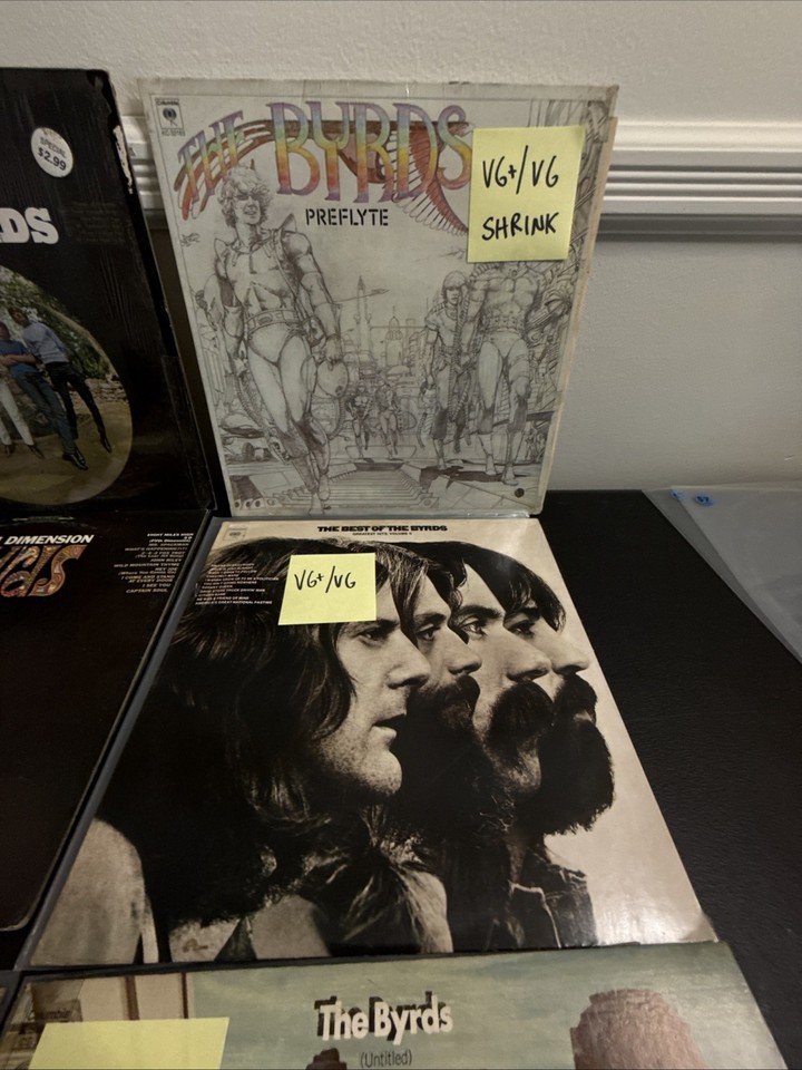 LOT OF 9 THE BYRDS VINYL RECORD LPS ALL OG!!! MEDIA IS VG to VG+ ...