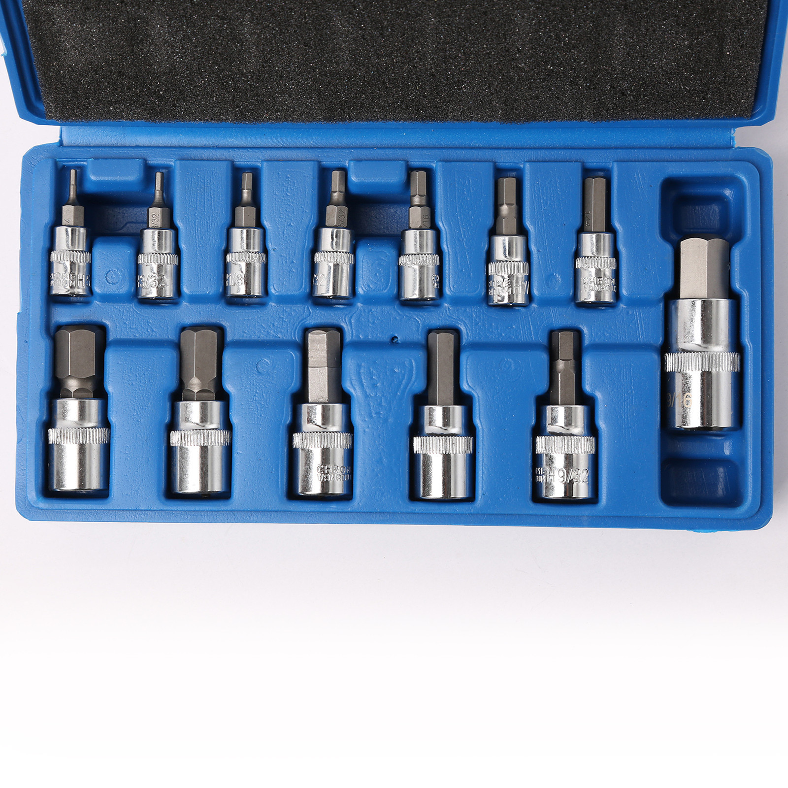 13pc Alan Allen Alen Hex Key Socket Rachet Wrench Set SAE 1/4 3/8 1/2 ...