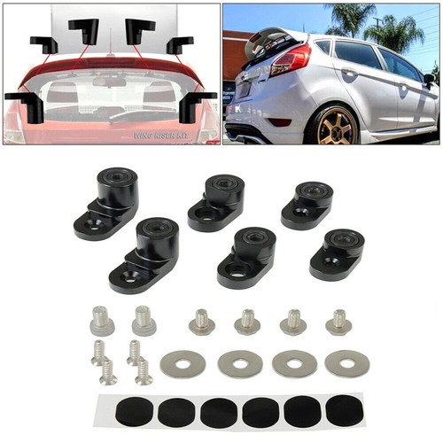For 2014-Up Ford Fiesta ST Rear Wing Spoiler Riser Lift Extension Black ...