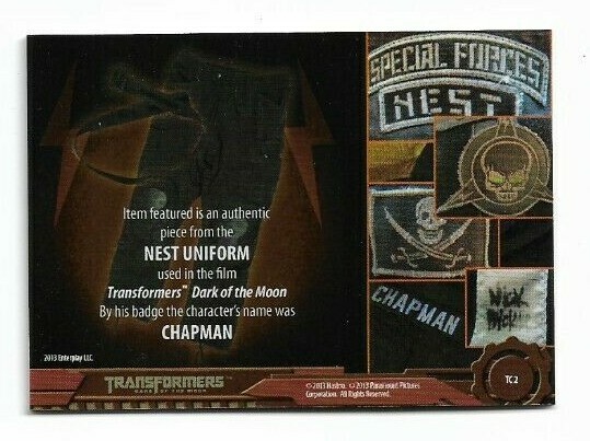 TRANSFORMERS DARK OF THE MOON OPTIMUM COLLECTION NEST COSTUME PROP CARD ...