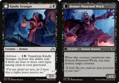 Kindly Stranger // Demon-Possessed Witch NM, English MTG Shadows Over ...