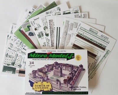 Micromodels THE TOWER OF LONDON SET ARC XII Micro New Models card model ...