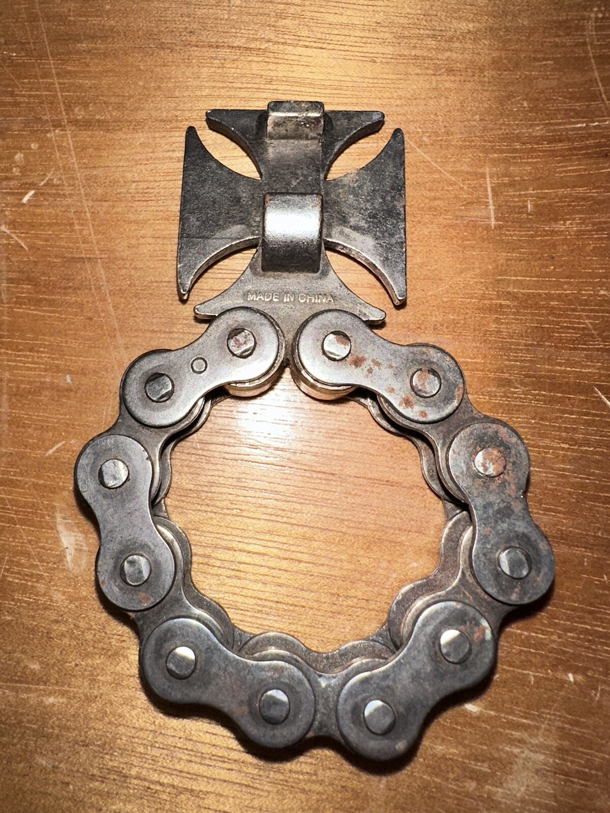 WEST COAST CHOPPERS Iron Cross Logo Motorcycle Chain Beer Bottle Opener ...