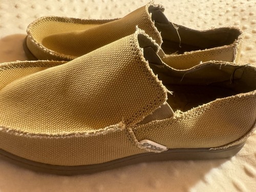 Crocs Men's Size 7 Santa Cruz Loafer Slip on 10128-261 Canvas Khaki NEW ...