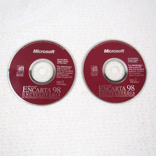 Microsoft Encarta 98 Encyclopedia Disc 1 & 2 | eBay