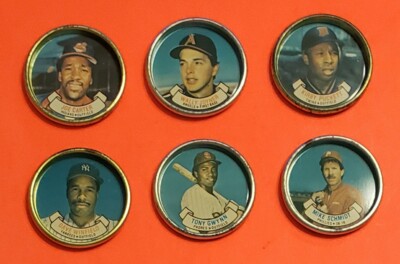 1987 Topps Baseball Metal Coins Caps Lot of 6 FREE SAME DAY SHIPPING | eBay