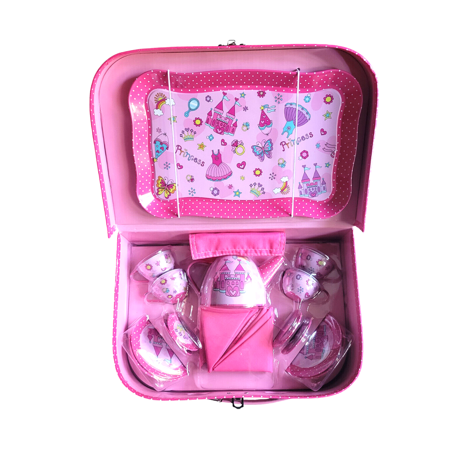 Toy Set for Girl Tea Party Set 23 Pcs Princess Tin Tea set for kids Tea ...