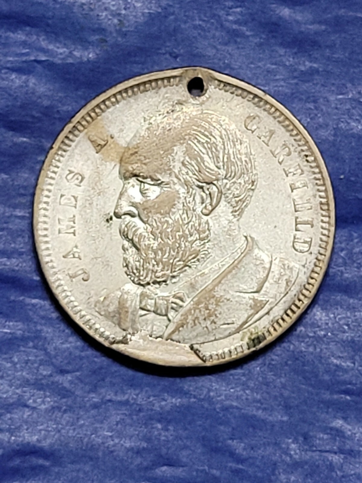 1881 James Garfield assassination original memorial medal coin token ...
