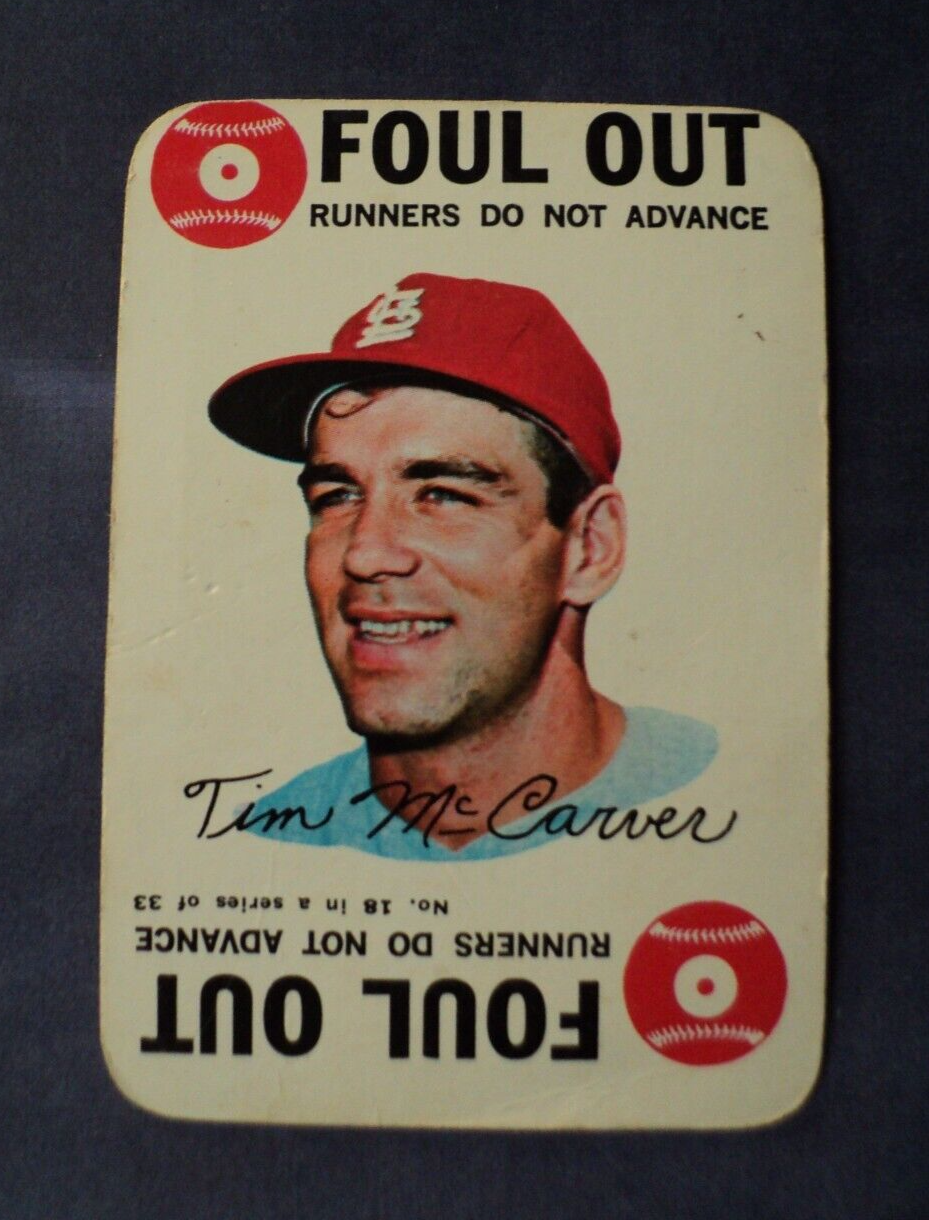 1968 Topps Game Tim McCarver #18 Foul Out EX-VG AUCT#10578 | eBay