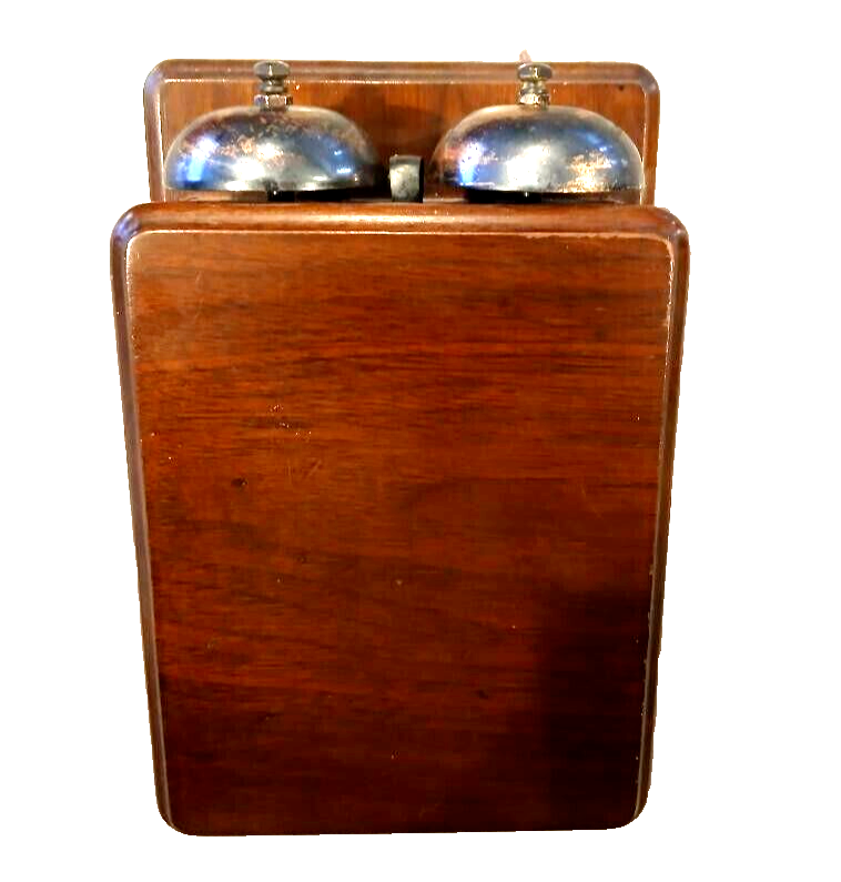 Vintage Bell Ring Set Box 1930s Mahogany for Candlestick or Rotary ...