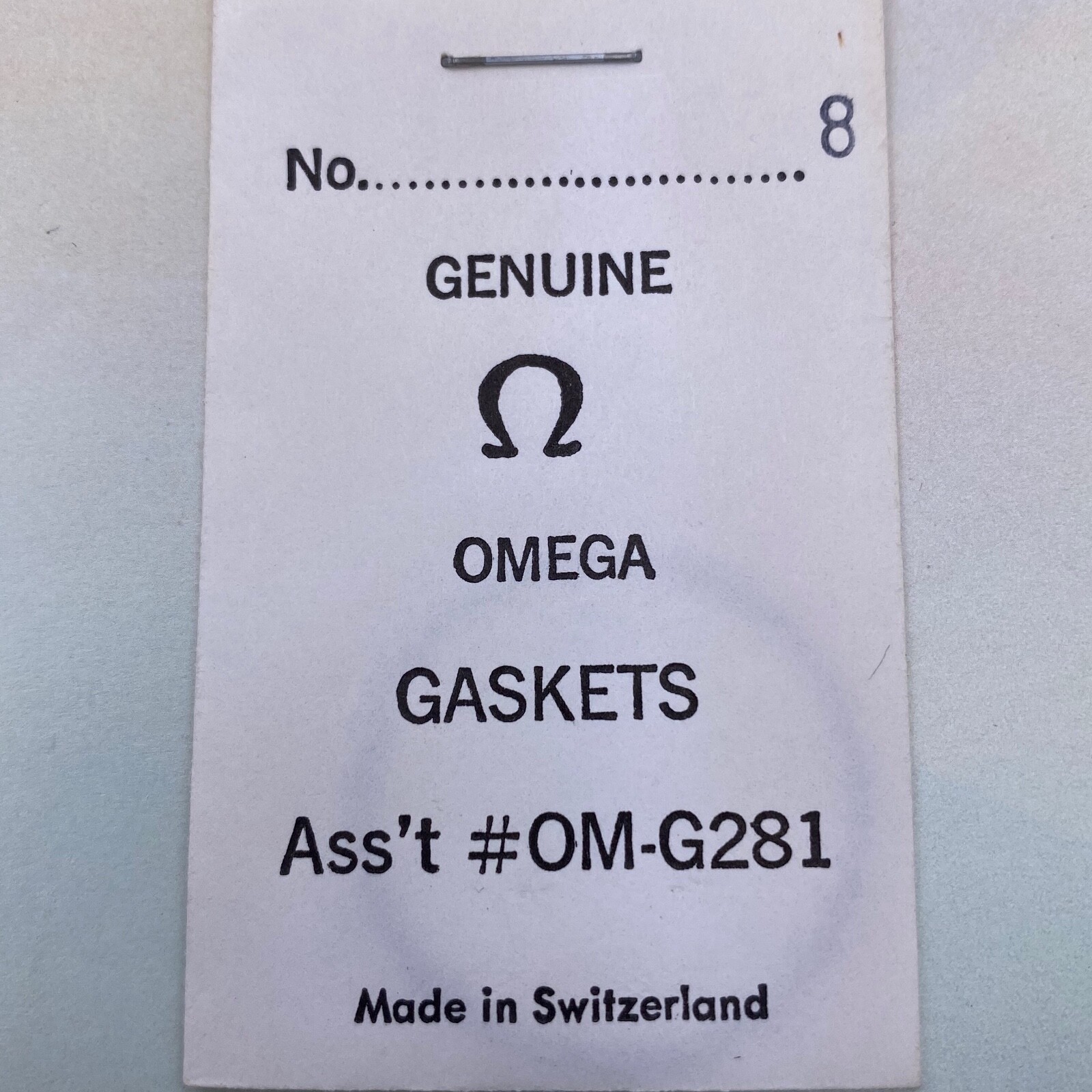Genuine Omega Back Gasket No. 8 Ass't #OM-G281.Seal Package | eBay
