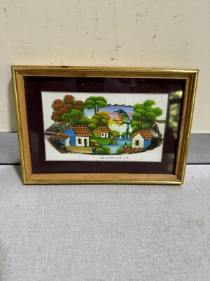 HAND PAINTED FEATHER ART FROM PANAMA ARTIST SIGNED From Nicaragua | eBay