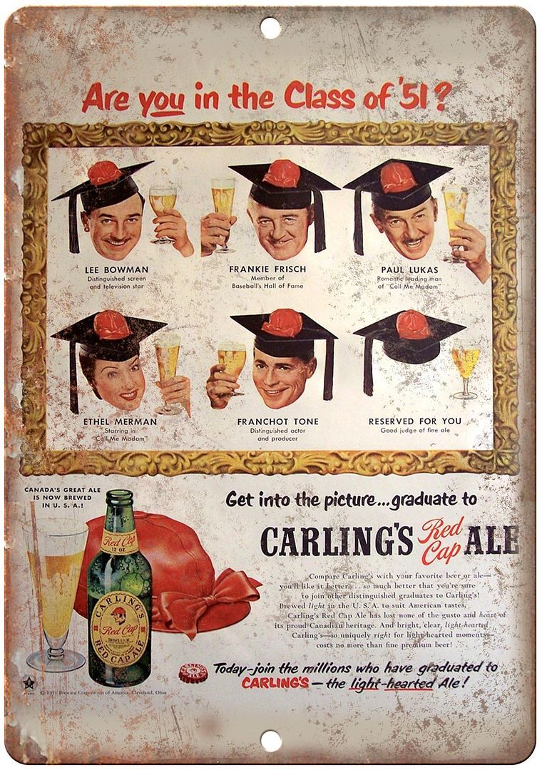 Carling's Red Cap Ale Vintage Beer Ad Reproduction Metal Sign E390 | eBay