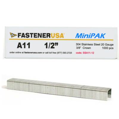 1/2" LEG x 20GA 304SS A11/T50 STAPLES 1,000ct | SSA11-12 | eBay