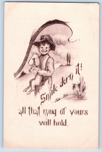 Tom Yap Signed Artist Postcard Boy With Dog Smile Dern It Fergus Falls ...