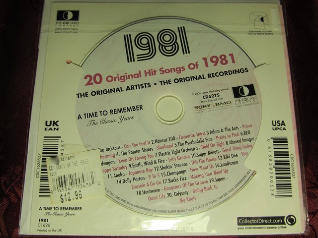 1981: A Time To Remember the Classic Years by Various Artists (CD, Sony ...
