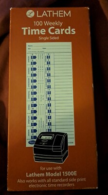 Lathem 100 Weekly E1 Time Cards For Model 1500E Part# E100 | eBay