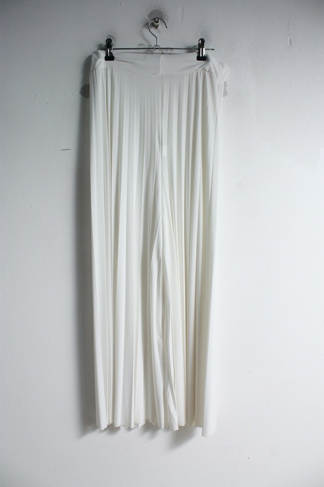 Made in Italy Womens Floaty Pleated Wide Leg Trousers - White - (m11 ...