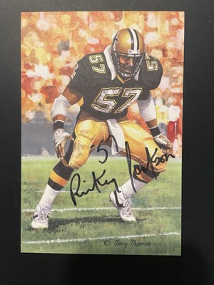Rickey Jackson signed Goal Line Art Card Autograph w/"57" HOF Saints ...