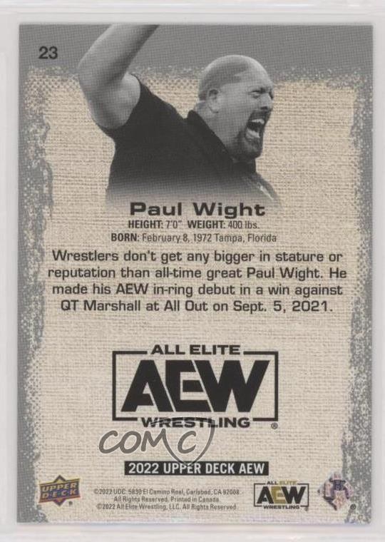 2022 Upper Deck AEW All Elite Wrestling Silver Foil Paul Wight #23 | eBay